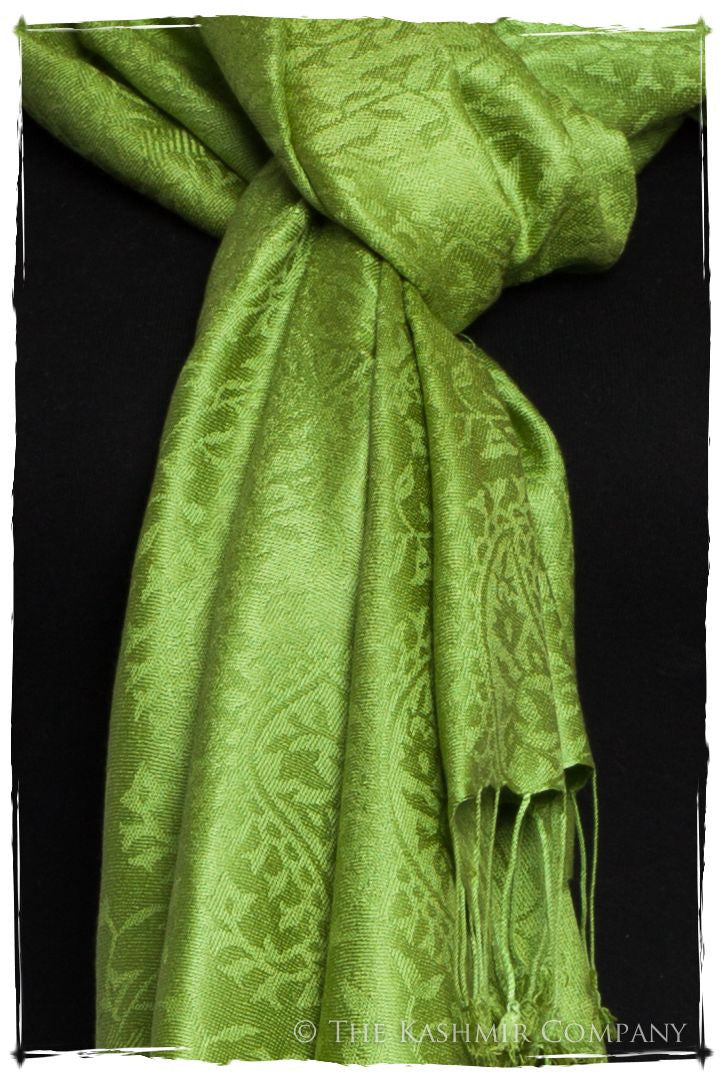 Chartreuse Royale Paisley Silk Scarf / Shawl — Seasons by The Kashmir ...